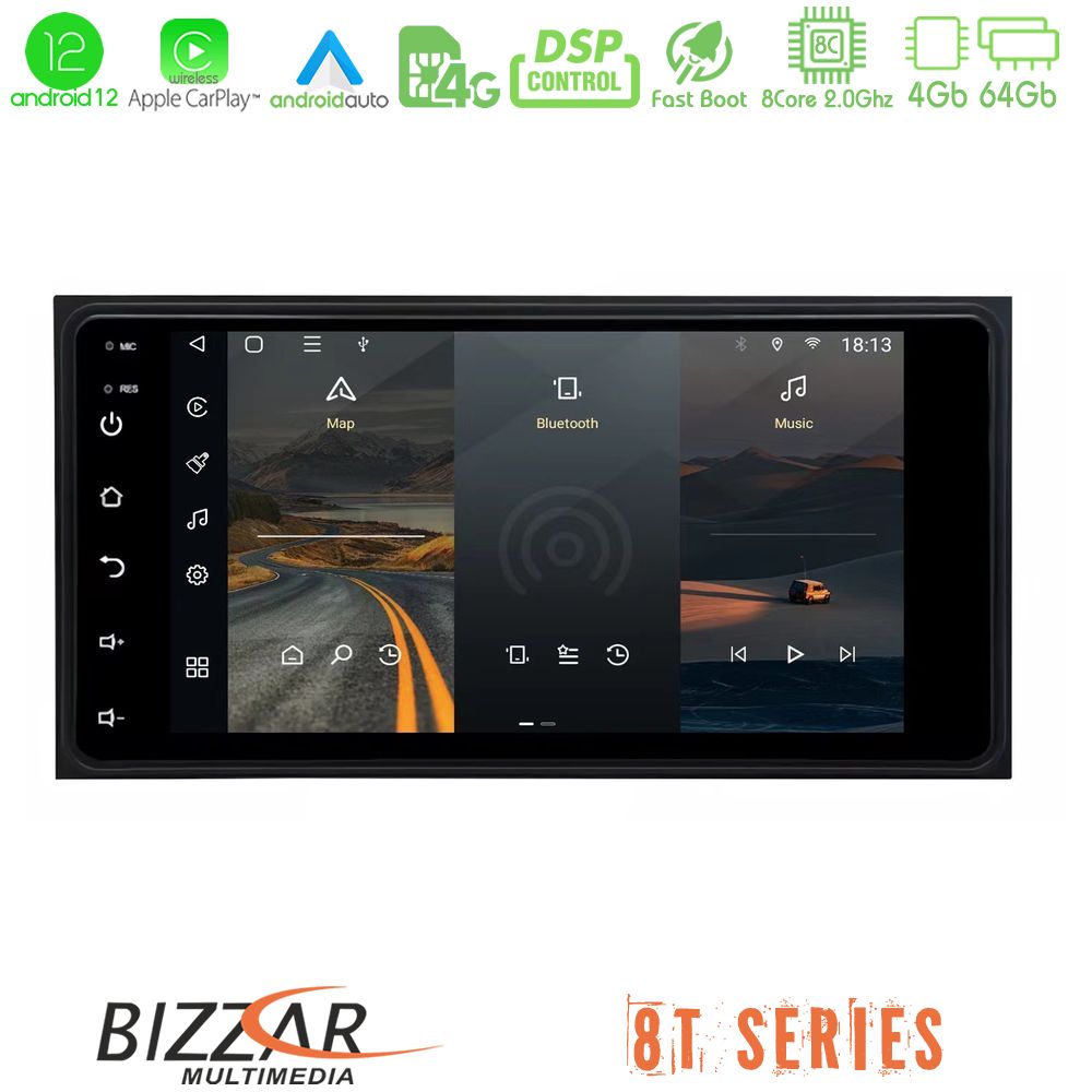 Bizzar OEM Toyota RAV4/Yaris 8core Android12 4+64GB Navigation Multimedia Deckless 7″ με Carplay ...